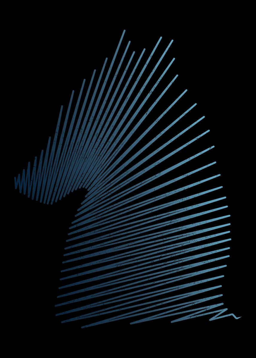 'Linear Wolf' Poster, picture, metal print, paint by Rael Mitchel ...