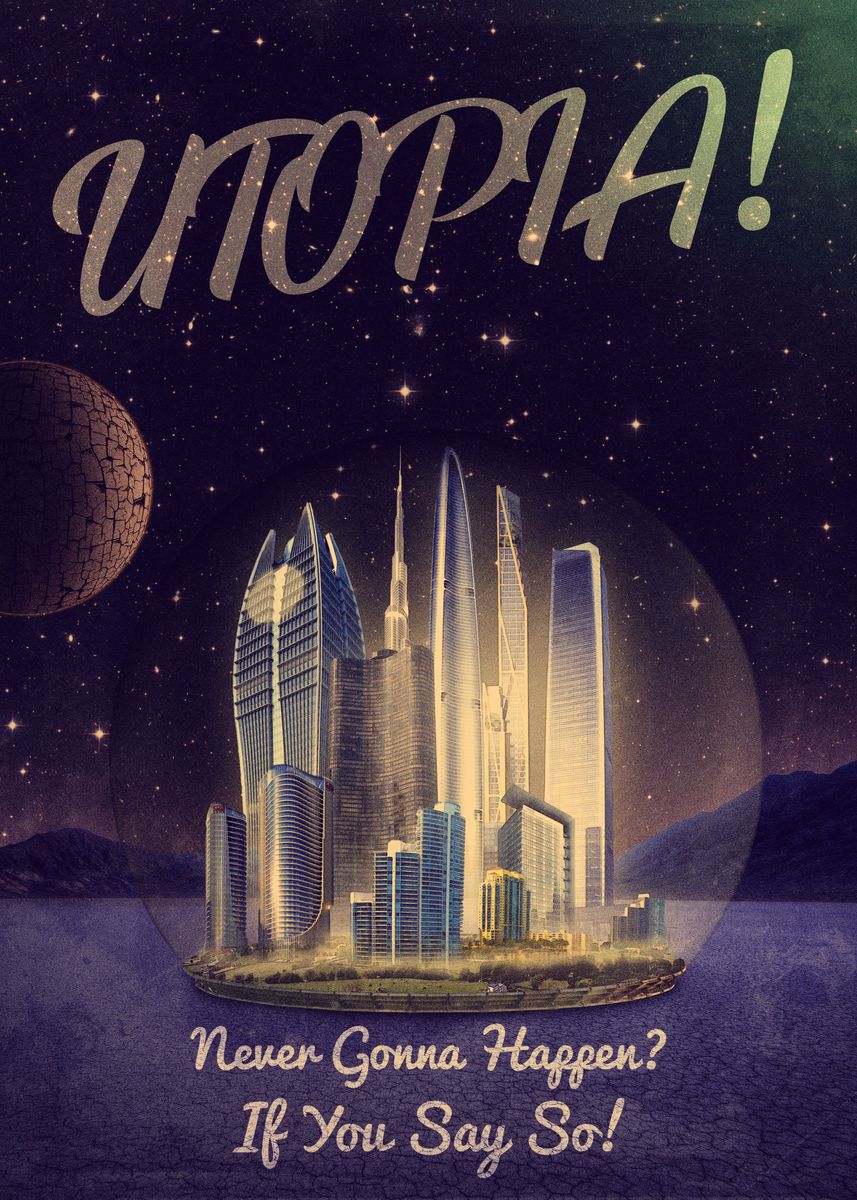 'Utopia' Poster, picture, metal print, paint by Vinny Palmer | Displate