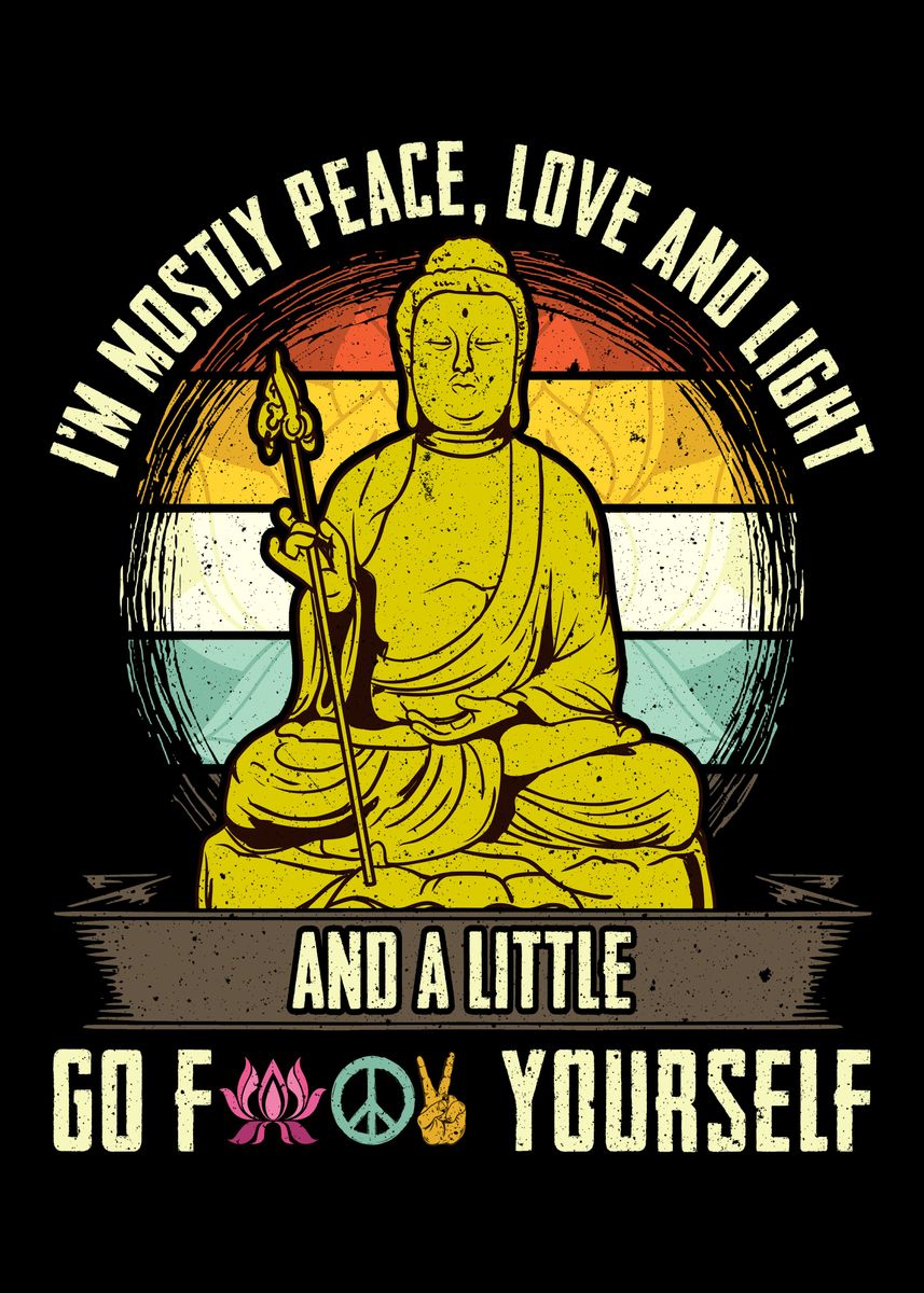 'Buddha Yoga Zen Funny ' Poster by Wonderful Dream Picture | Displate