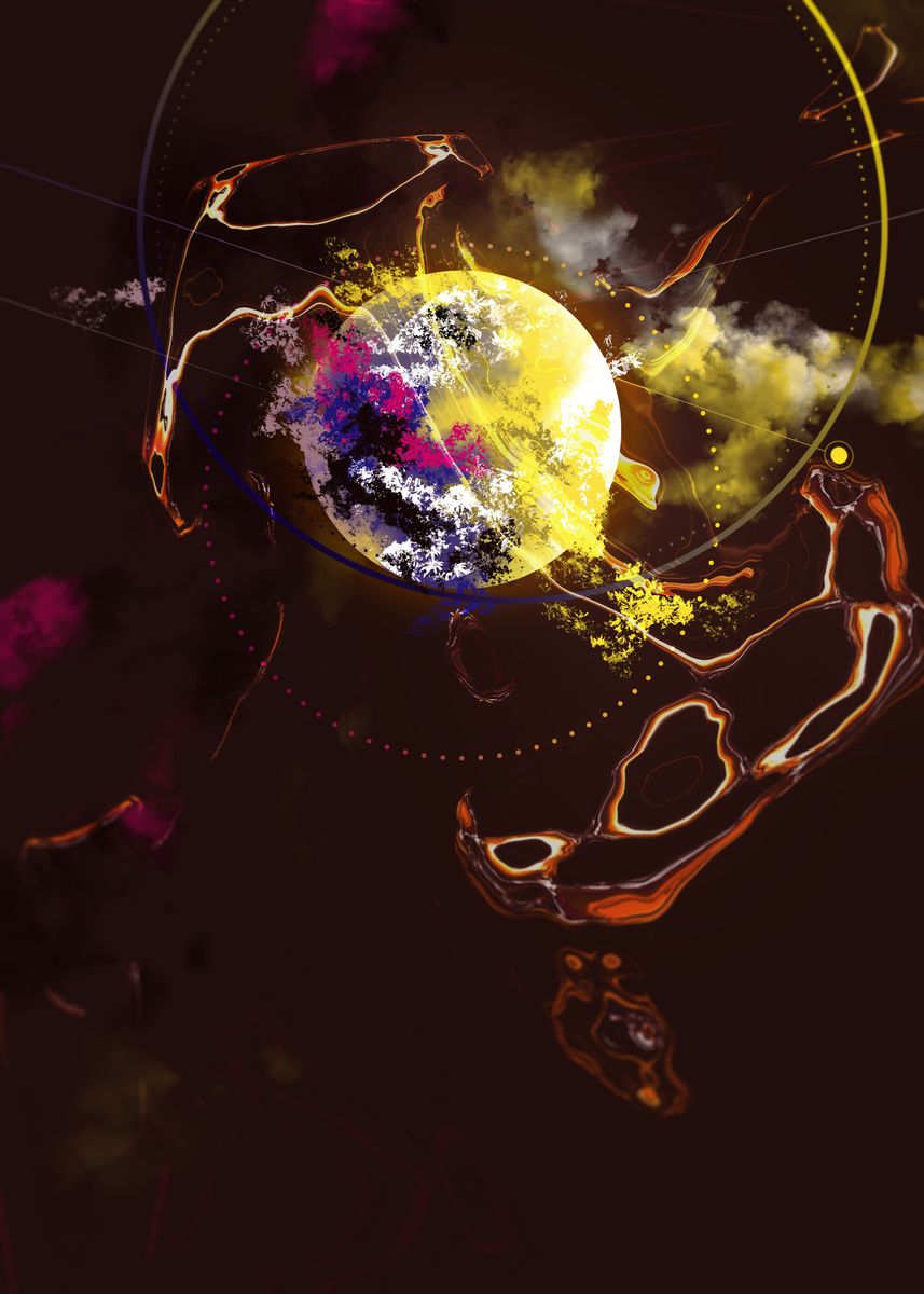 'Full Moon' Poster, picture, metal print, paint by Xi Mo | Displate