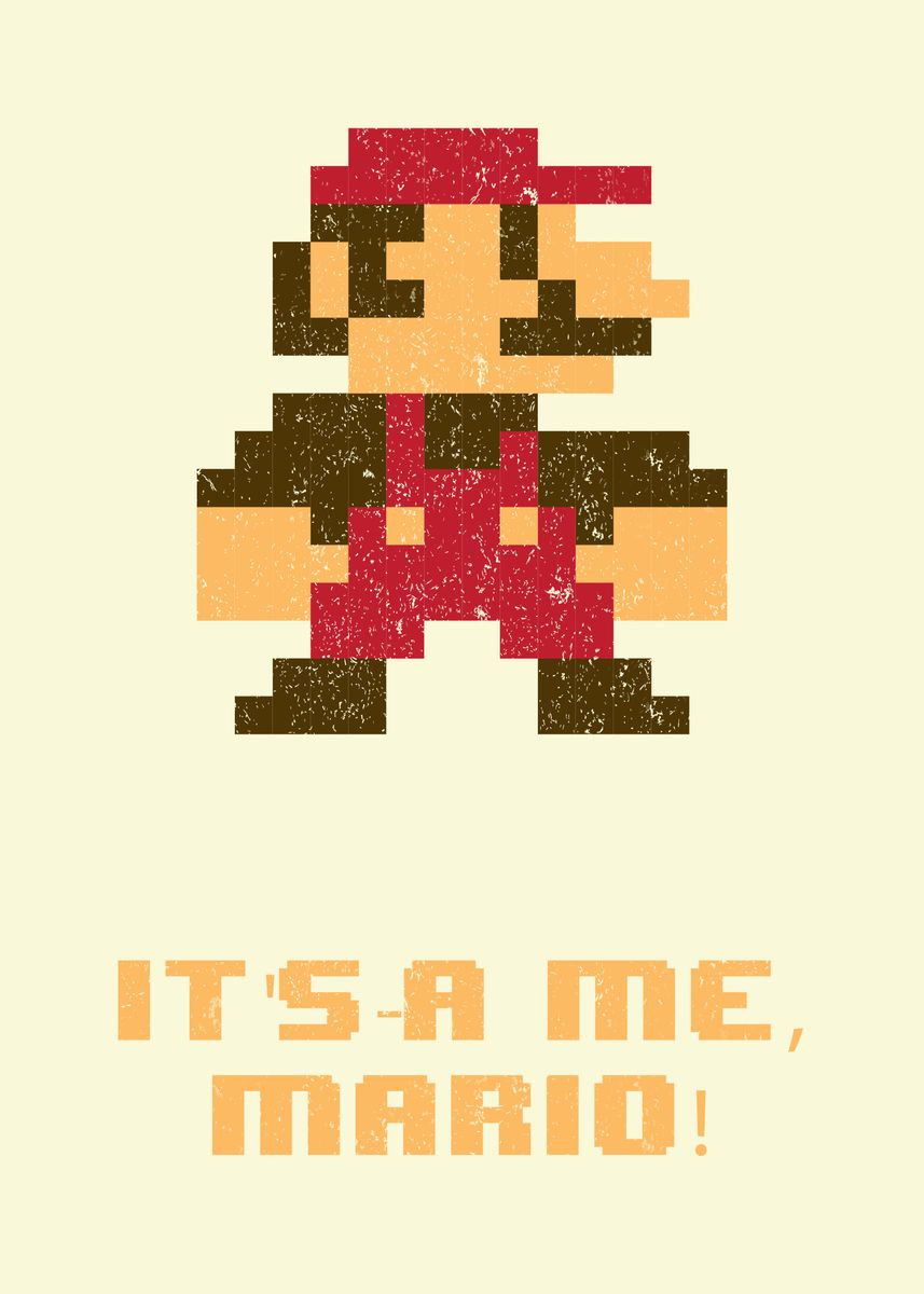 'Super Mario' Poster, picture, metal print, paint by Nora Kiraly | Displate