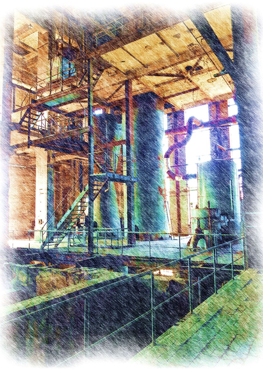 'Abstract Factory' Poster, picture, metal print, paint by Doc Watson ...