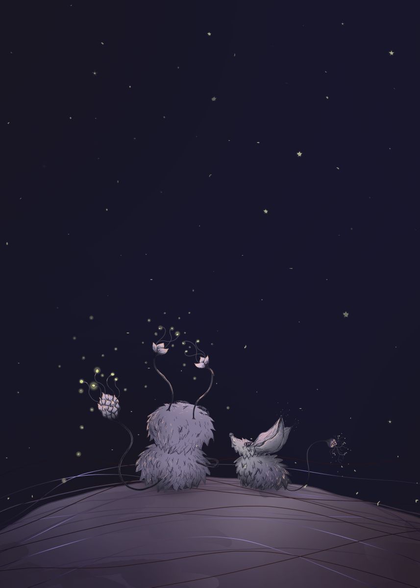 'NIGHT SKY' Poster, picture, metal print, paint by Silva Stirna | Displate