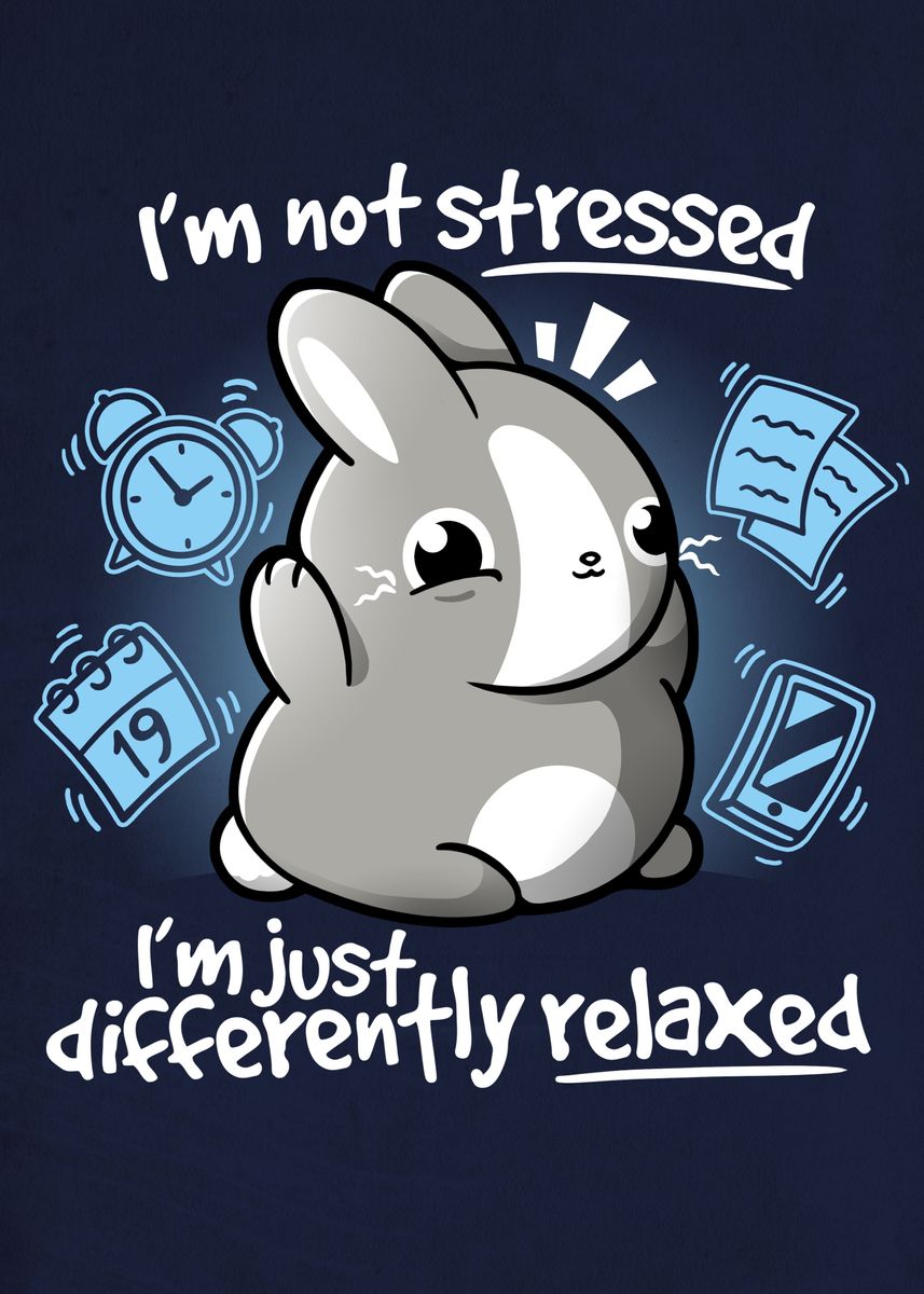'Stressed bunny' Poster, picture, metal print, paint by NemiMakeit ...