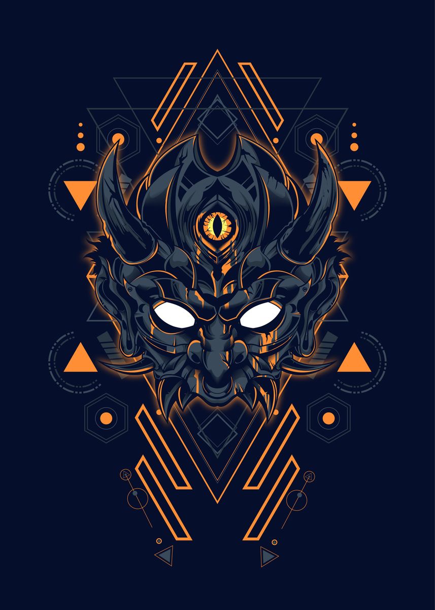 'Devil mask ' Poster, picture, metal print, paint by Second Syndicate ...