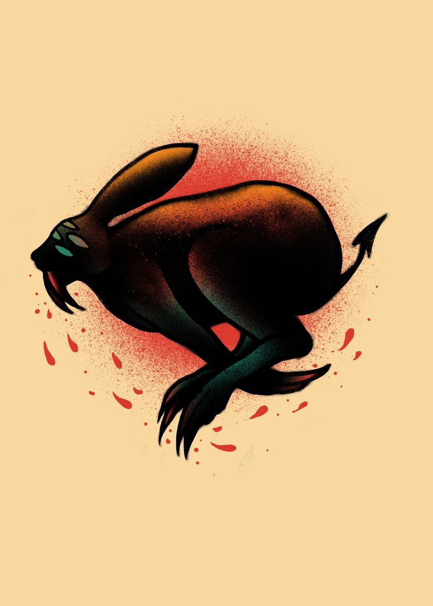 'Killer rabbit' Poster, picture, metal print, paint by Tofan barmalisi ...