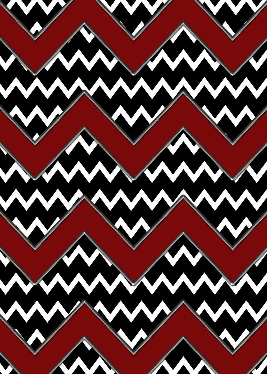 'Black White Red Chevrons' Poster, picture, metal print, paint by Cindy ...