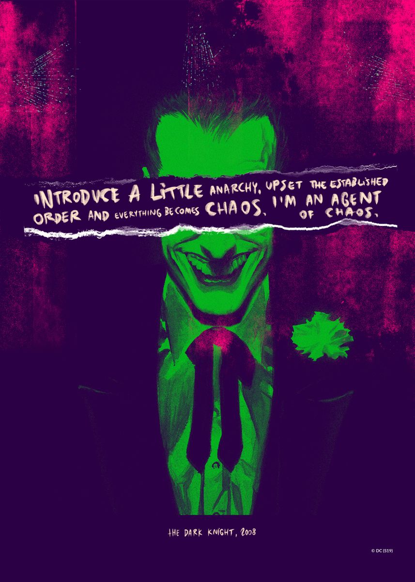 'An Agent of Chaos' Poster, picture, metal print, paint by DC Comics ...