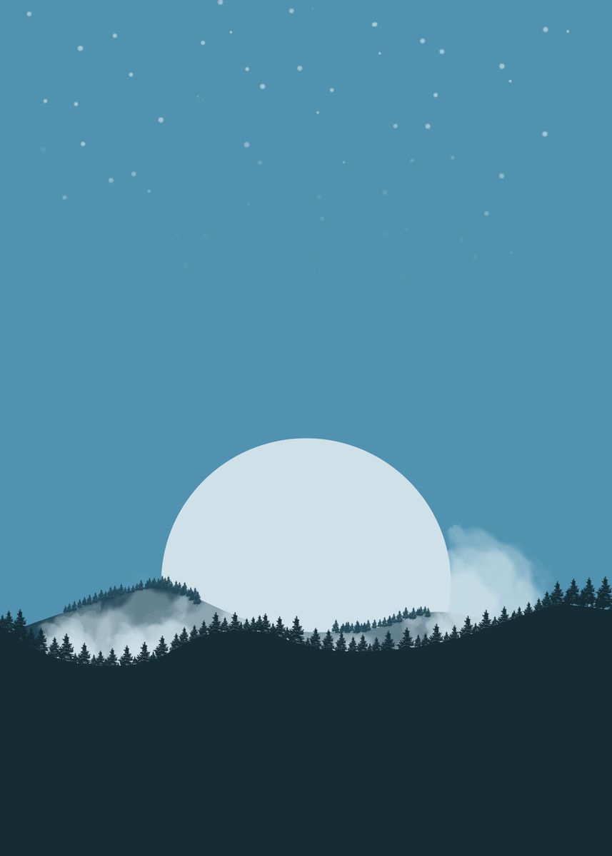 'Night forest' Poster by Joakim Johansson | Displate