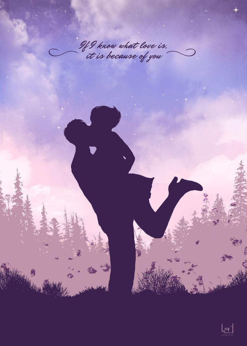 'Romantic couple 4' Poster, picture, metal print, paint by Sunny Night ...