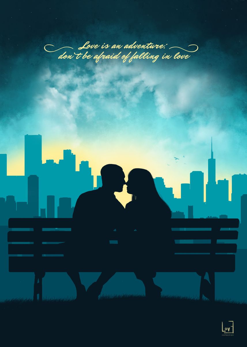 'Romantic couple 6' Poster, picture, metal print, paint by Sunny Night ...