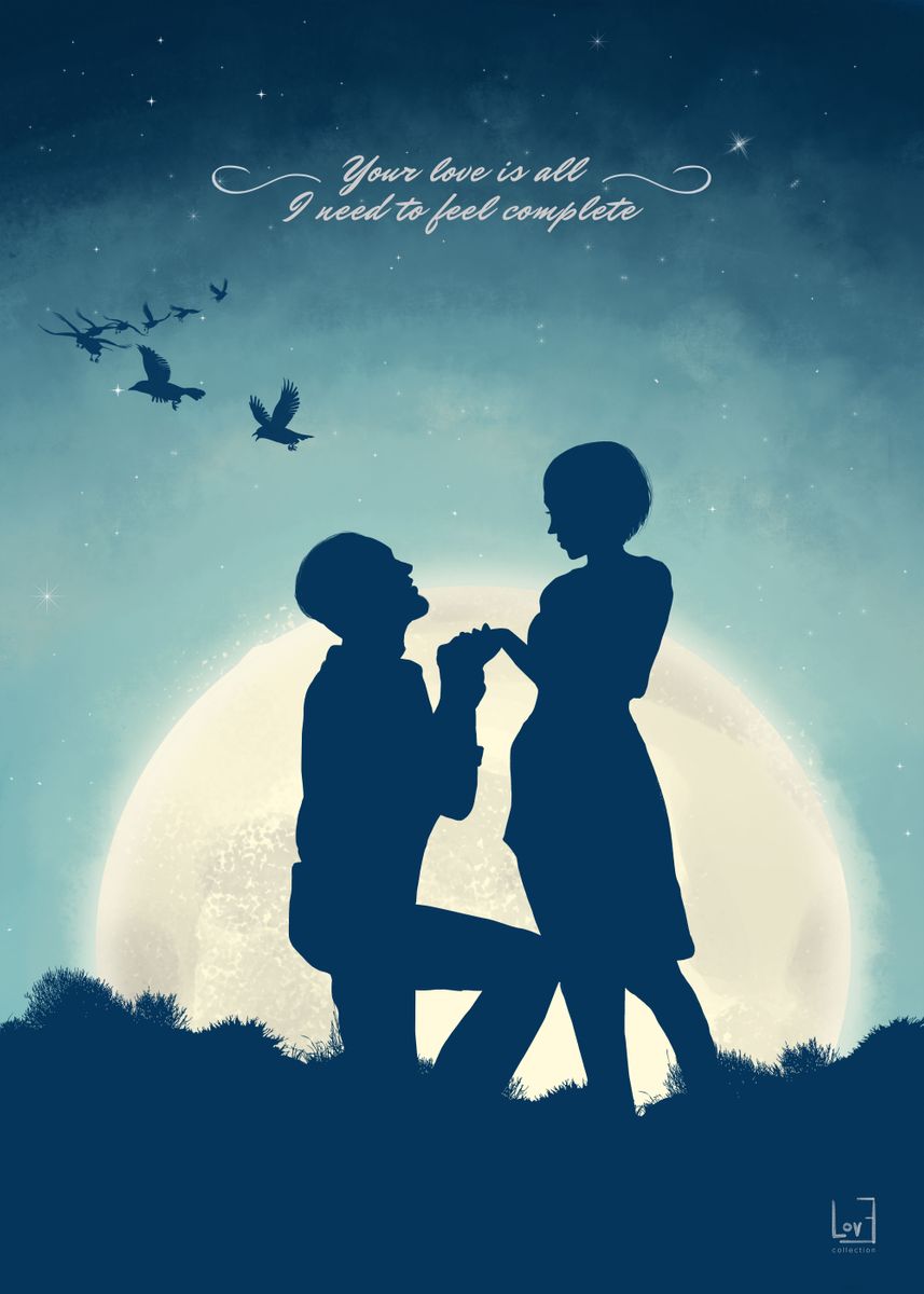 'Romantic couple 5' Poster, picture, metal print, paint by Sunny Night ...