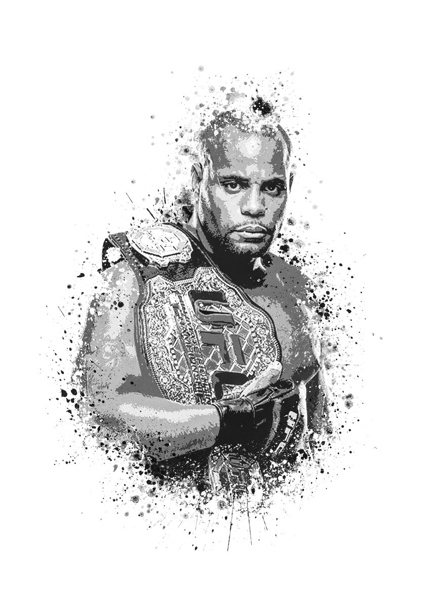 'Daniel Cormier splatter' Poster, picture, metal print, paint by VOODOO ...
