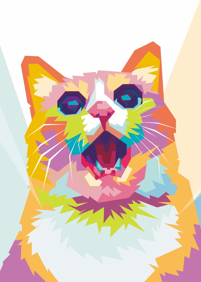 'Shock Cat' Poster by Ifang Permana | Displate