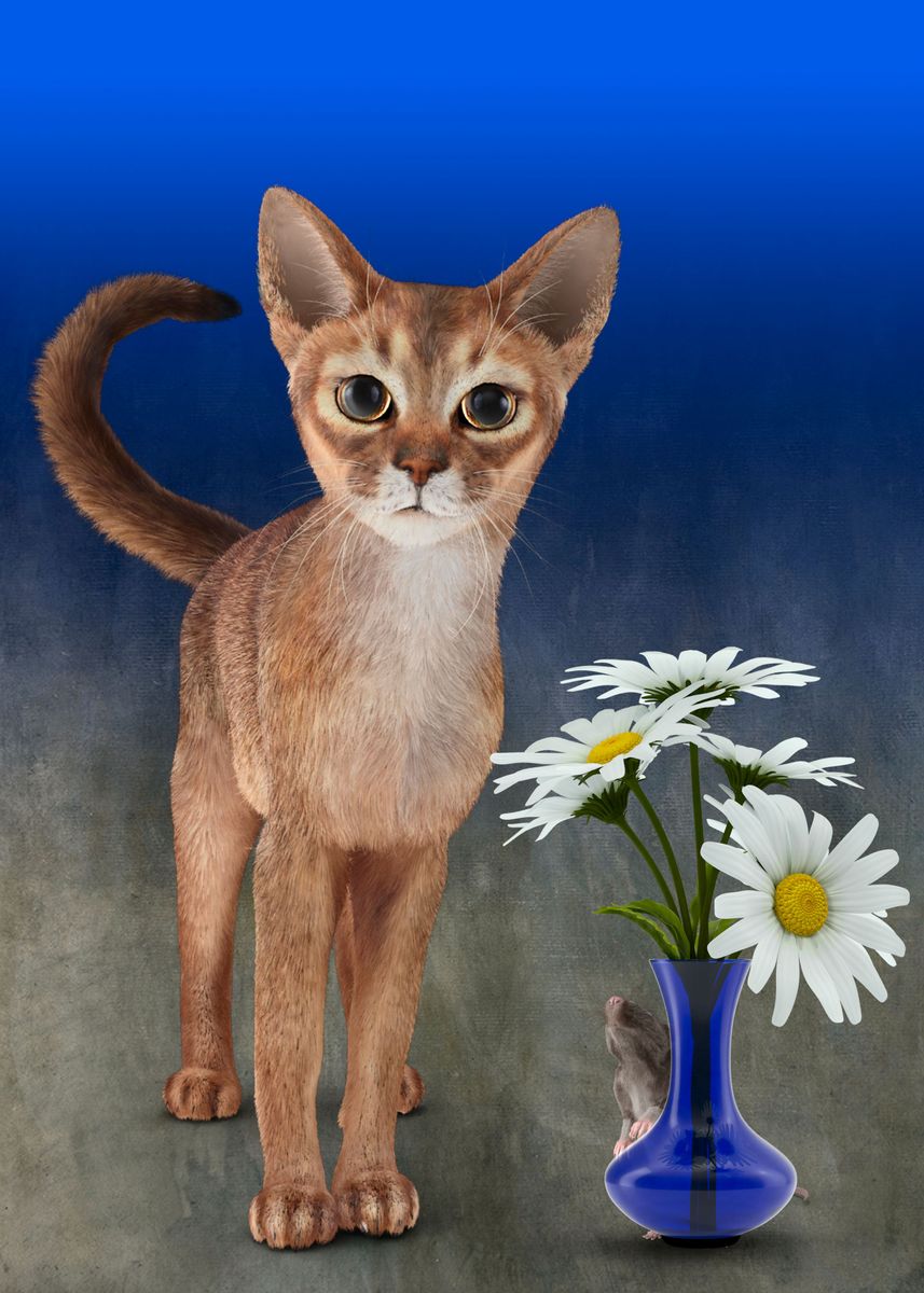 'Cat and Mouse' Poster, picture, metal print, paint by Domenico Farone ...