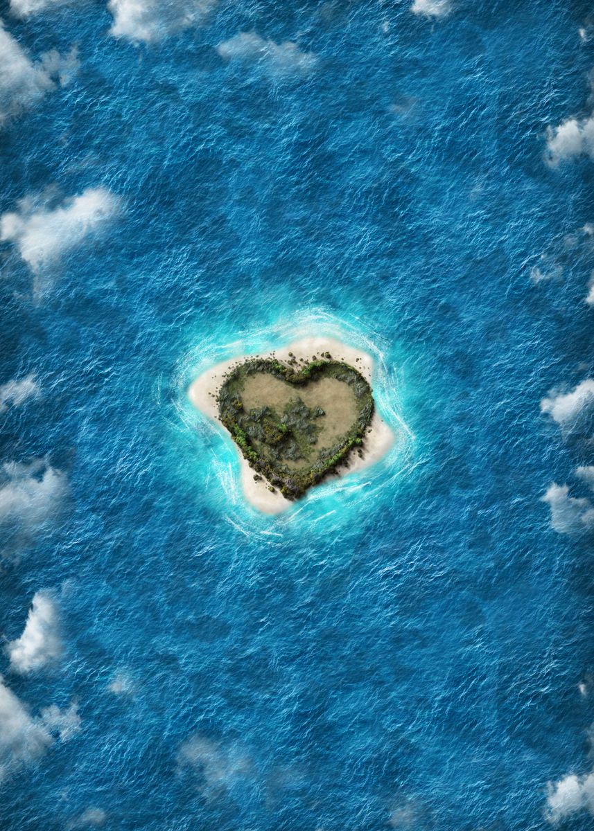 'Heart Island' Poster, picture, metal print, paint by Antonio Gravante ...