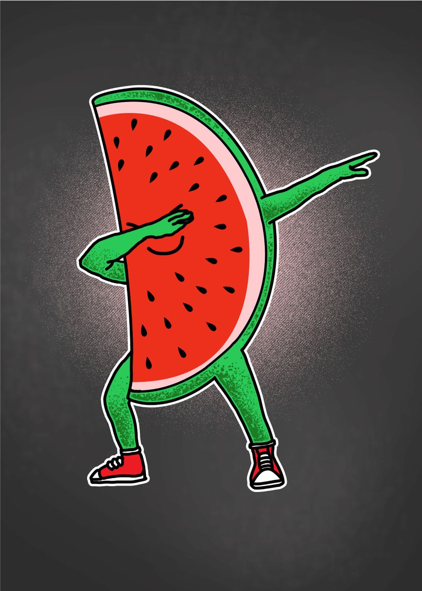 'Dabbing Watermelon Dab' Poster by Giovanni Poccatutte | Displate