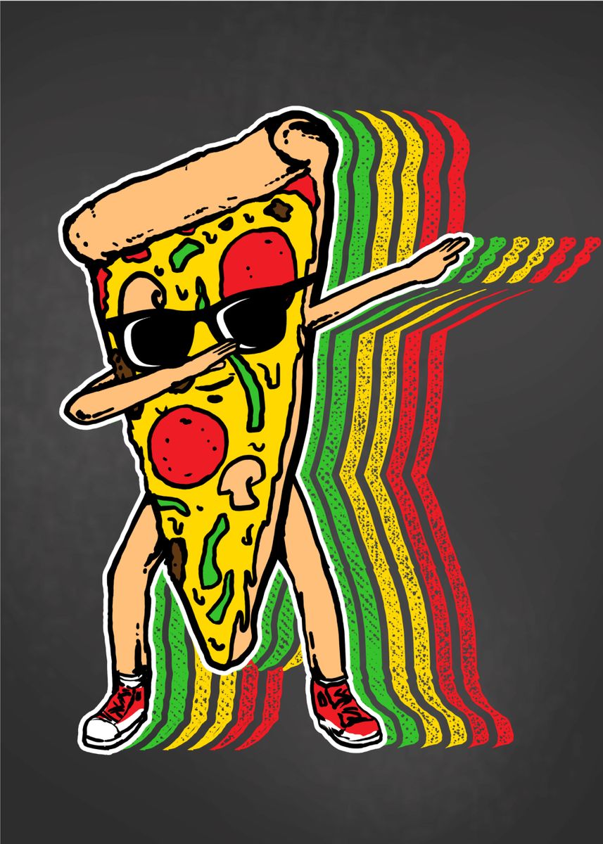'Dabbing Pizza Dab' Poster, picture, metal print, paint by Giovanni ...