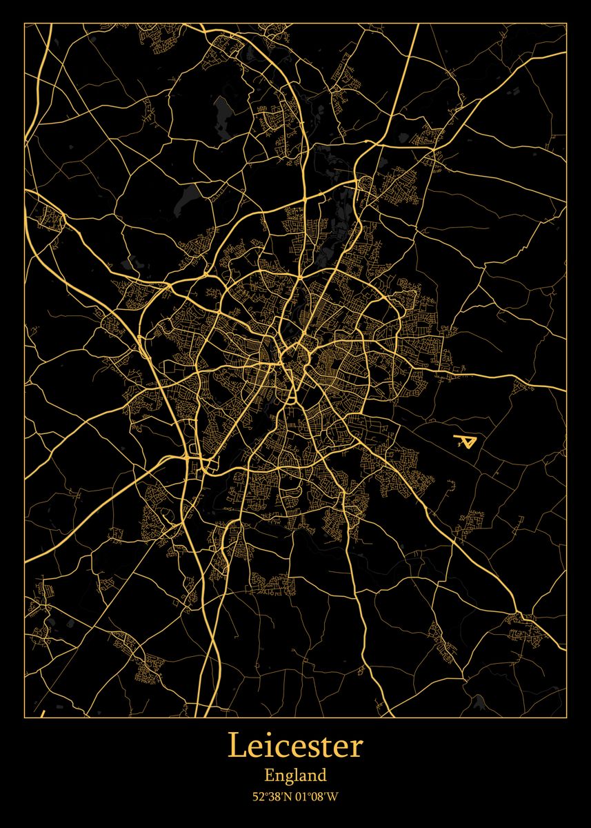 'Leicester city map' Poster, picture, metal print, paint by Iwoko ...