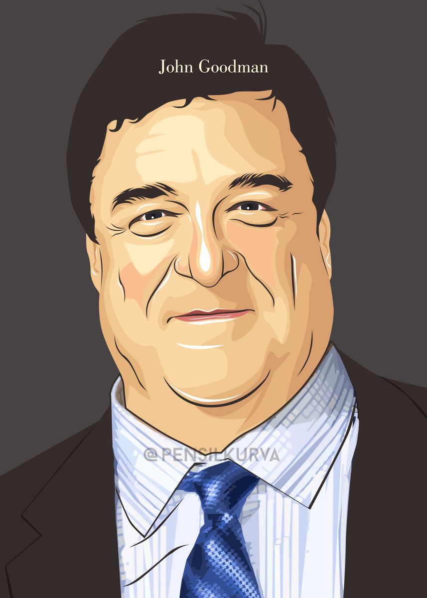 'John Goodman Vector Art ' Poster by Robby Fathur | Displate