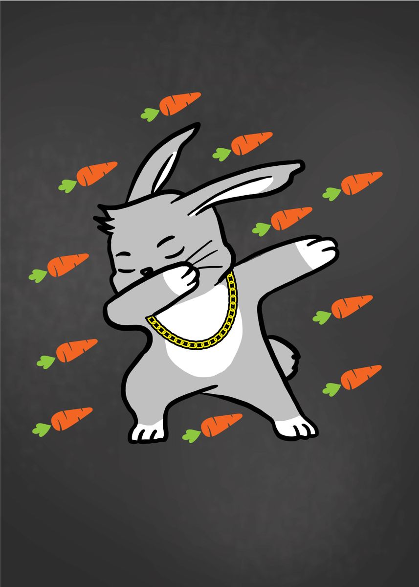 'Dabbing Rabbit' Poster, picture, metal print, paint by Giovanni ...