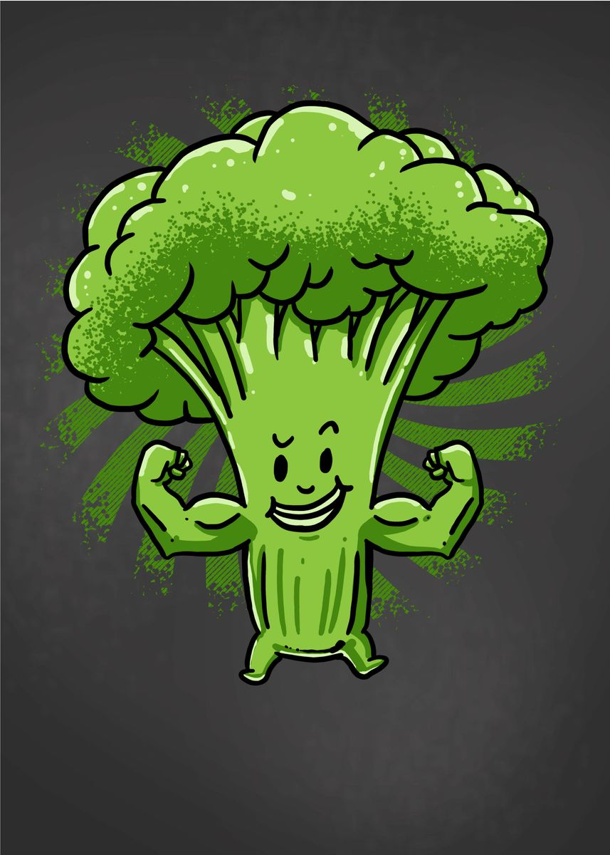 'Strong Broccoli' Poster, picture, metal print, paint by Giovanni ...