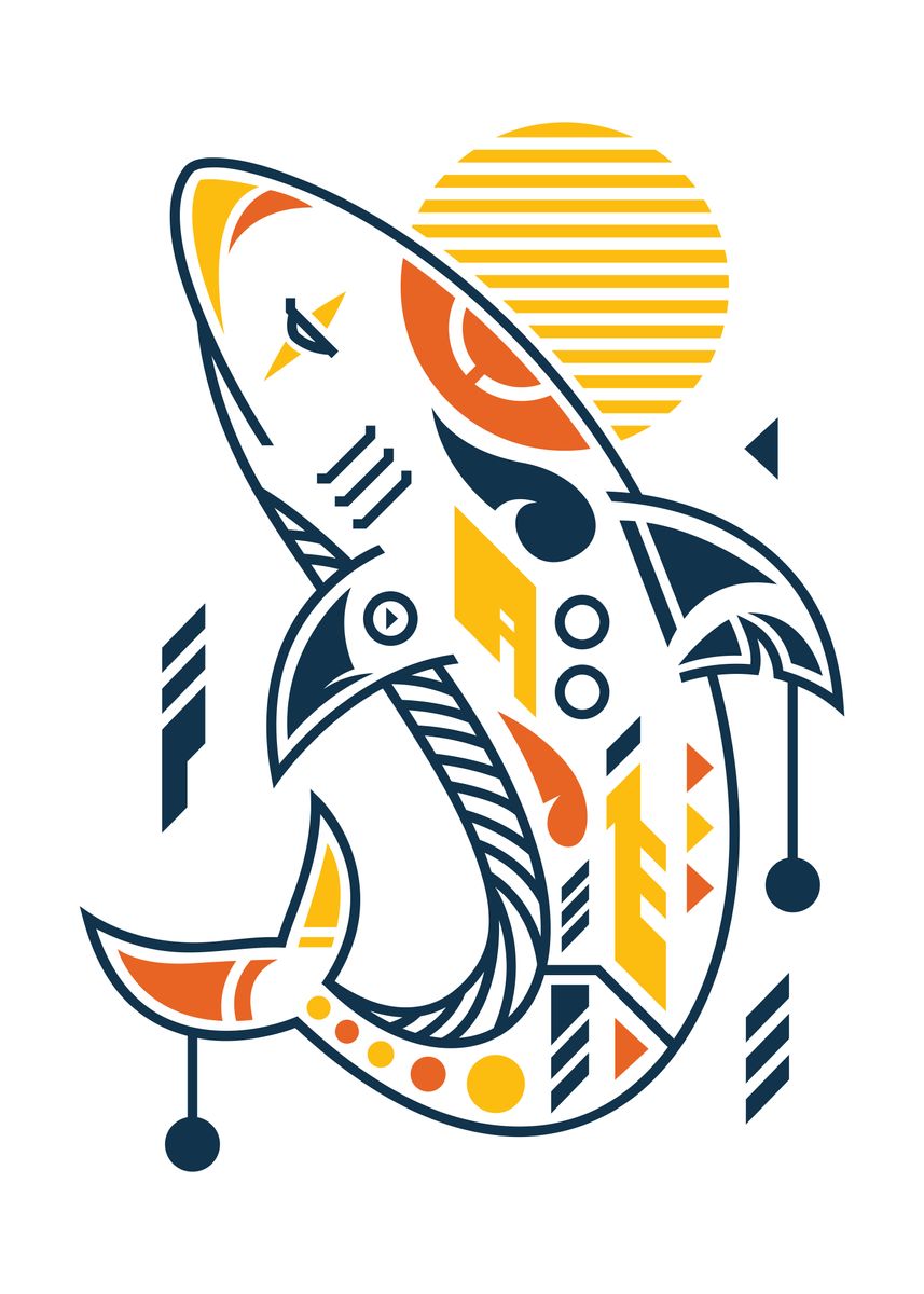 'Unique Shark' Poster, picture, metal print, paint by Wildan Kurniawan ...