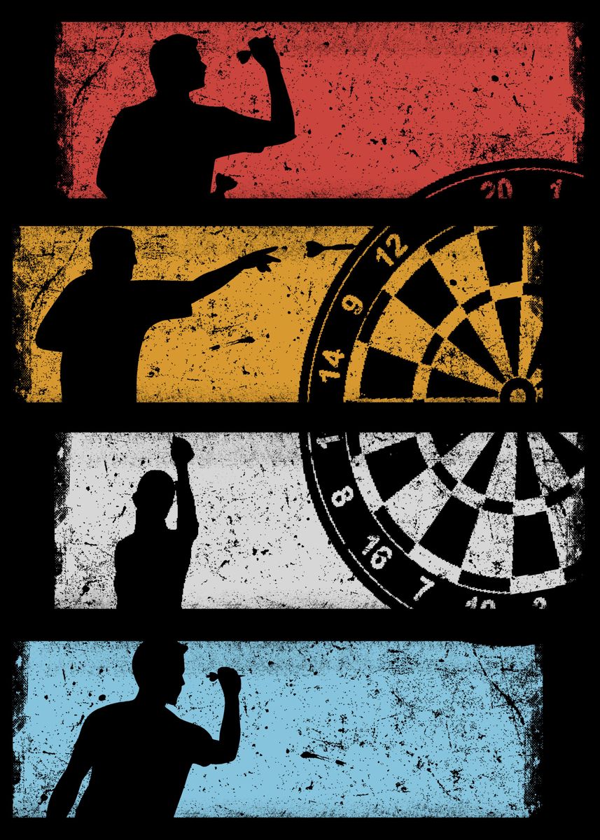 'Vintage Darts' Poster, picture, metal print, paint by Giovanni ...