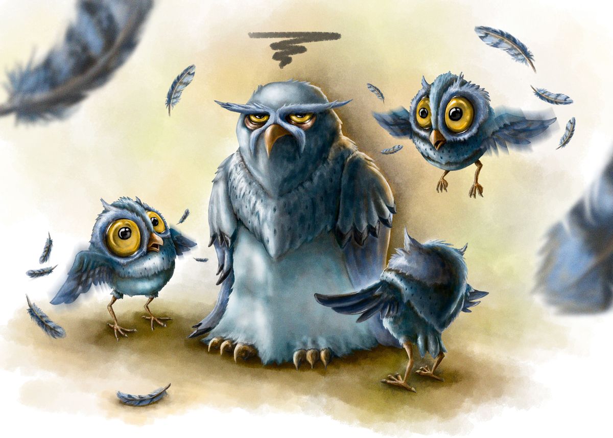 'Grumpy Owl' Poster by Patrick Fichtner | Displate