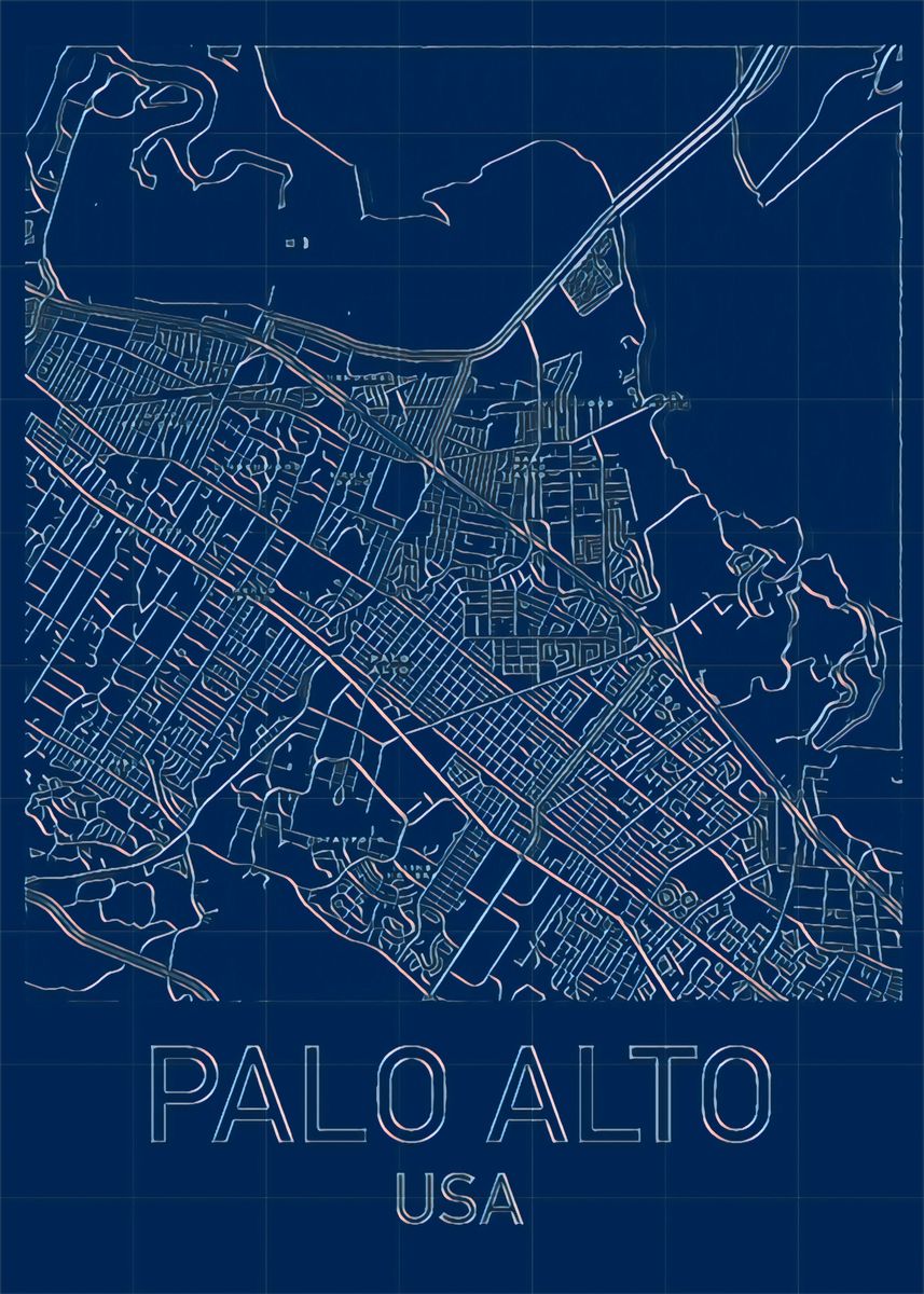 'Palo Alto, California' Poster by Helge Art | Displate