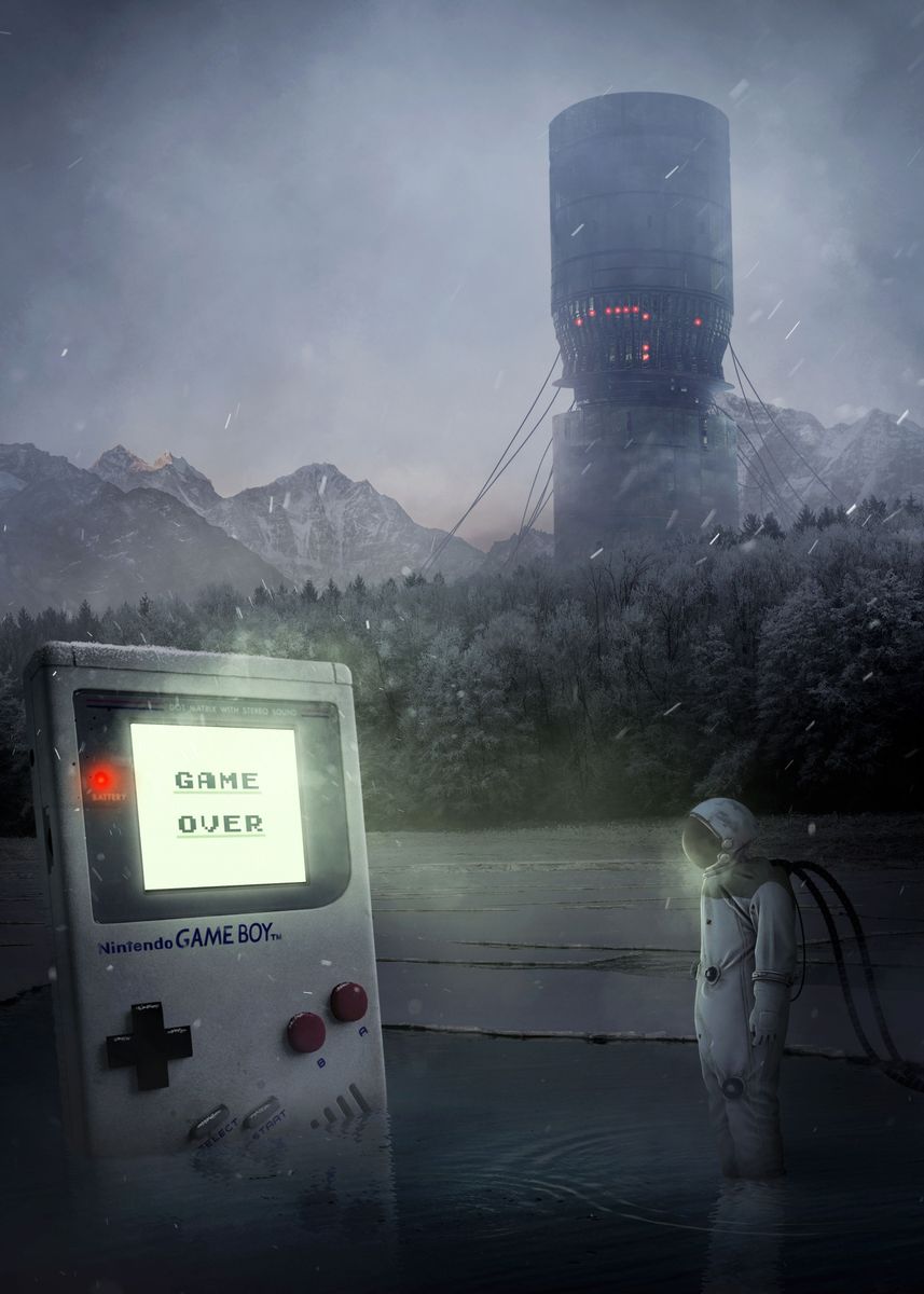 'Game Over' Poster, picture, metal print, paint by Sam Beaup | Displate