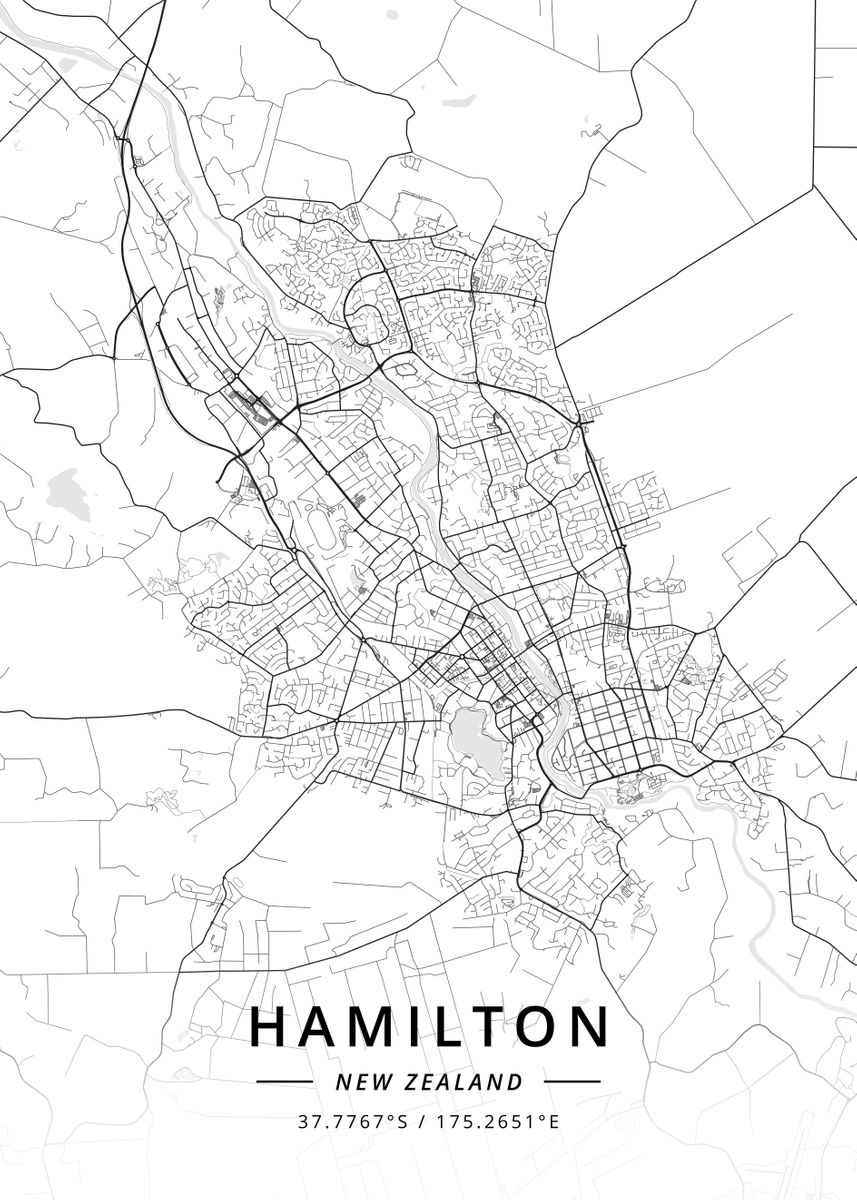 'Hamilton New Zealand' Poster, picture, metal print, paint by Designer ...