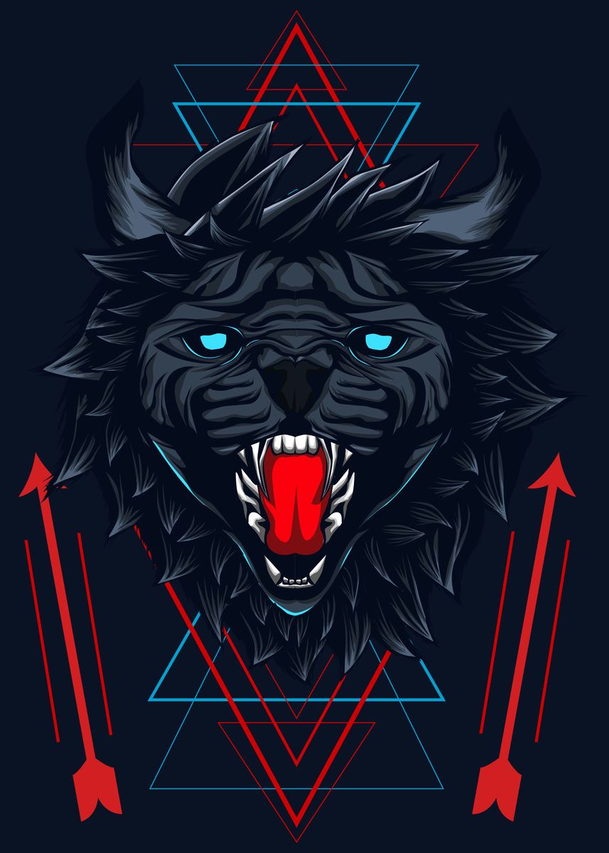 'Mythical Angry Cat Sacred ' Poster by Undersacred Studio | Displate