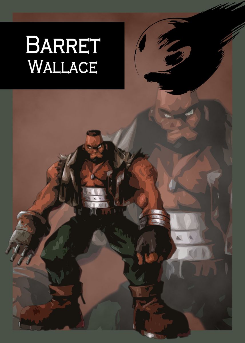 'FF7 Barret Wallace' Poster, picture, metal print, paint by Gemini ...
