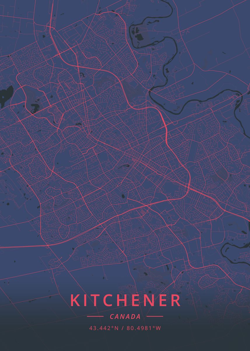 'Kitchener Canada' Poster by Designer Map Art | Displate