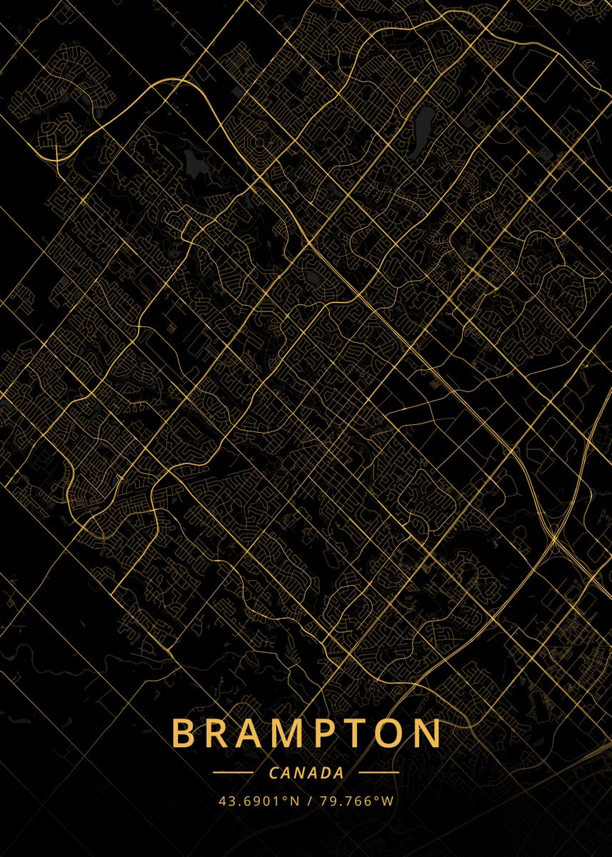'Brampton Canada' Poster by Designer Map Art | Displate