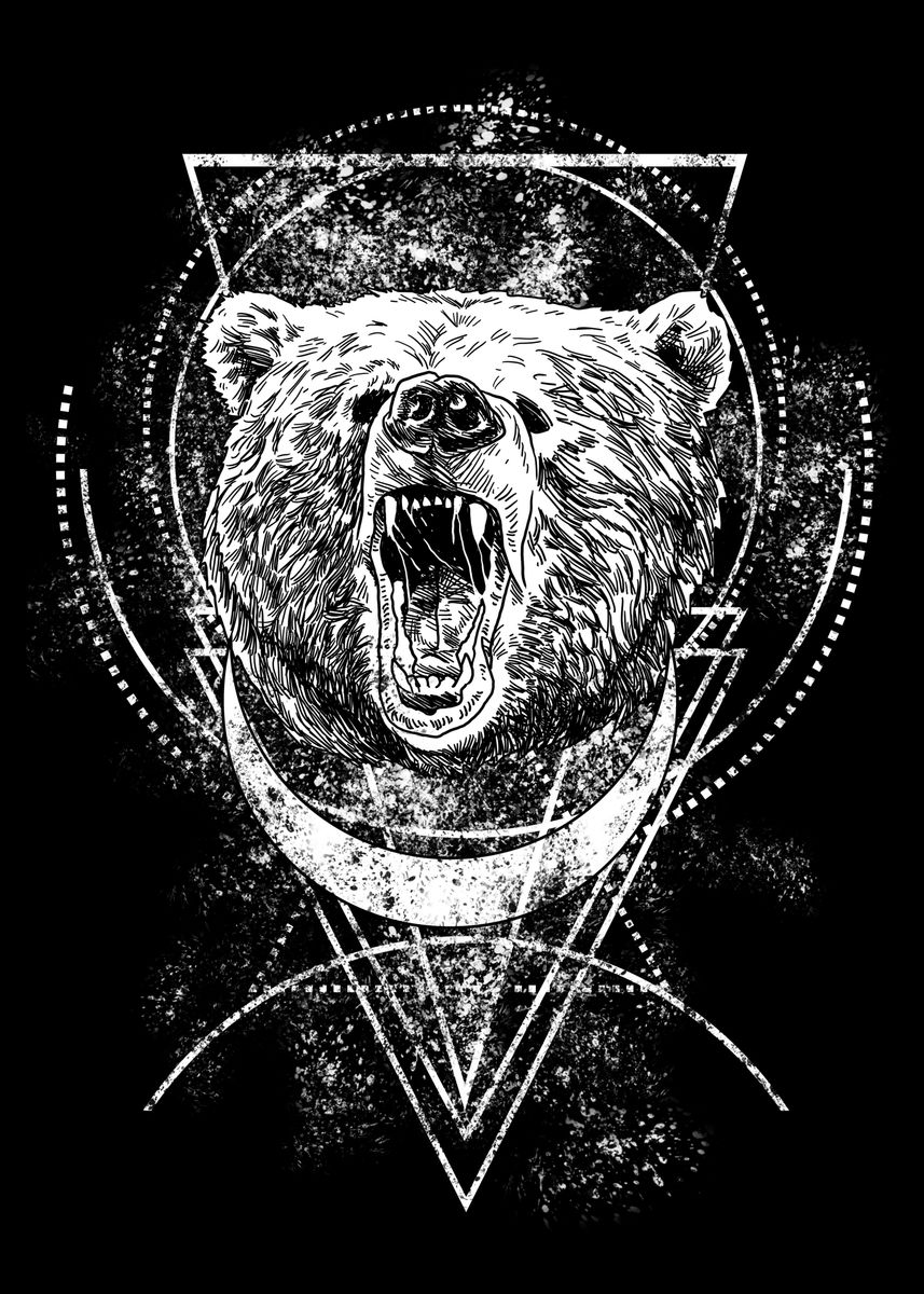 'angry bear' Poster, picture, metal print, paint by doni pacoceng ...