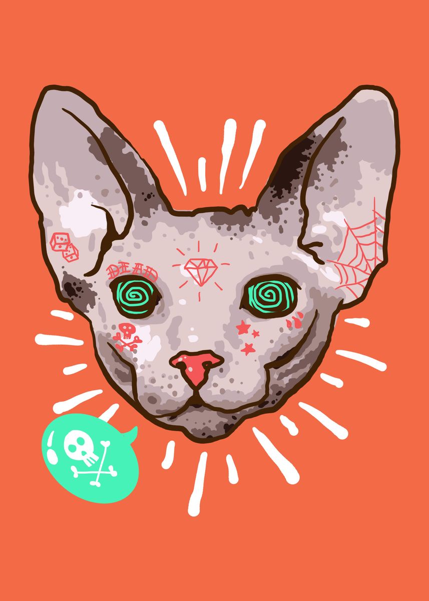 'pop sphynx' Poster by doni pacoceng | Displate