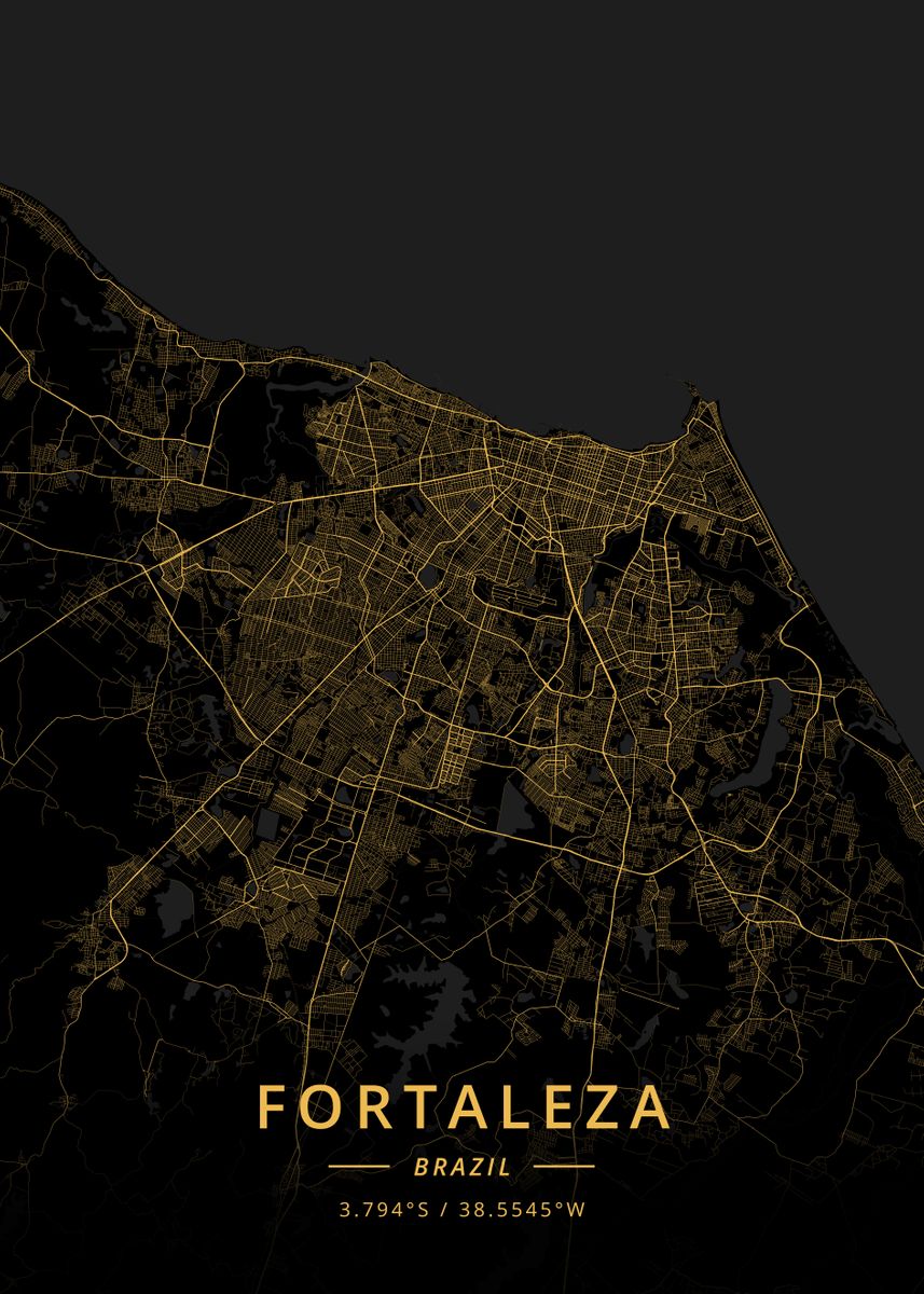 'Fortaleza Brazil' Poster by Designer Map Art | Displate