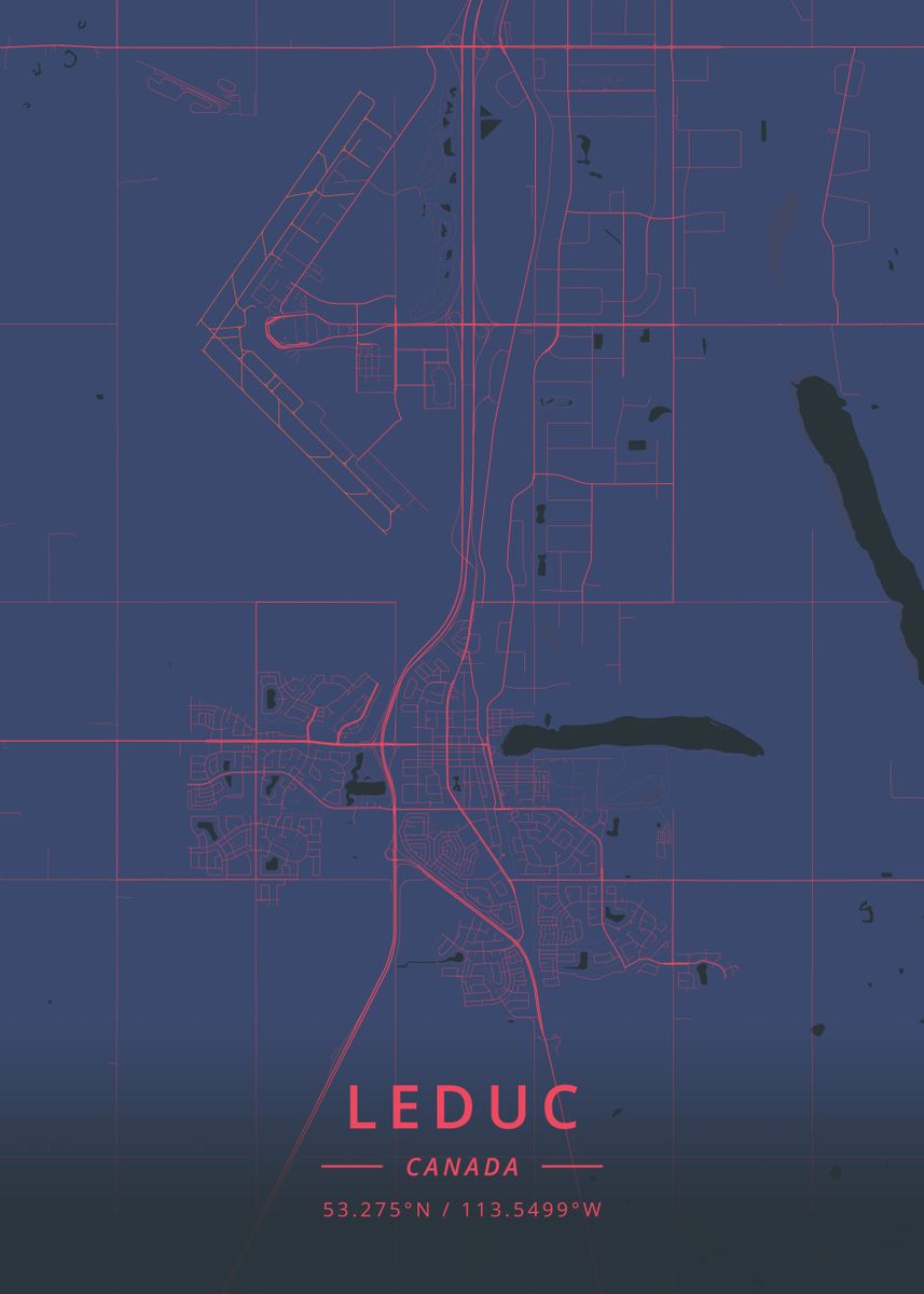 'Leduc Canada' Poster, picture, metal print, paint by Designer Map Art ...