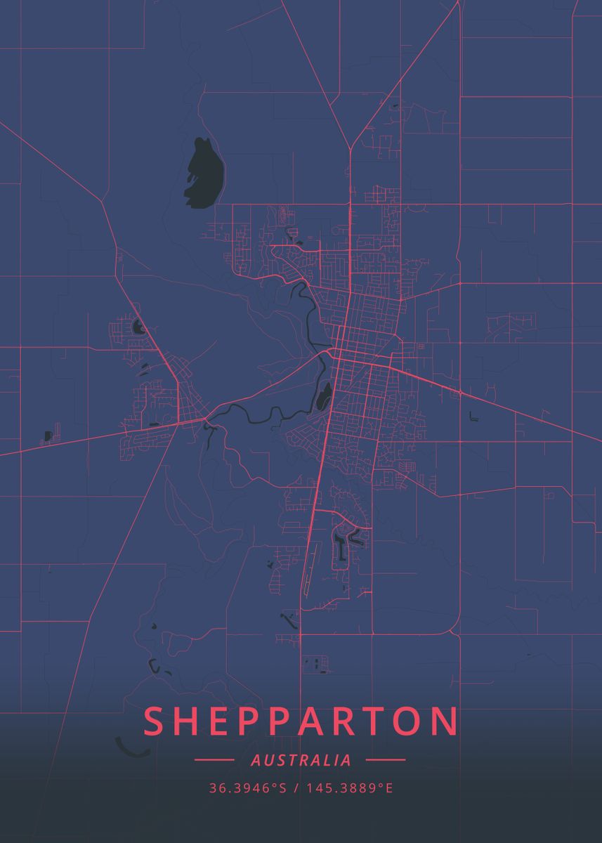'Shepparton Australia' Poster, picture, metal print, paint by Designer ...
