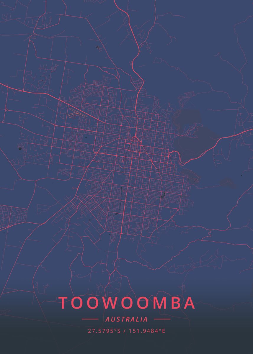 'Toowoomba Australia' Poster, picture, metal print, paint by Designer ...