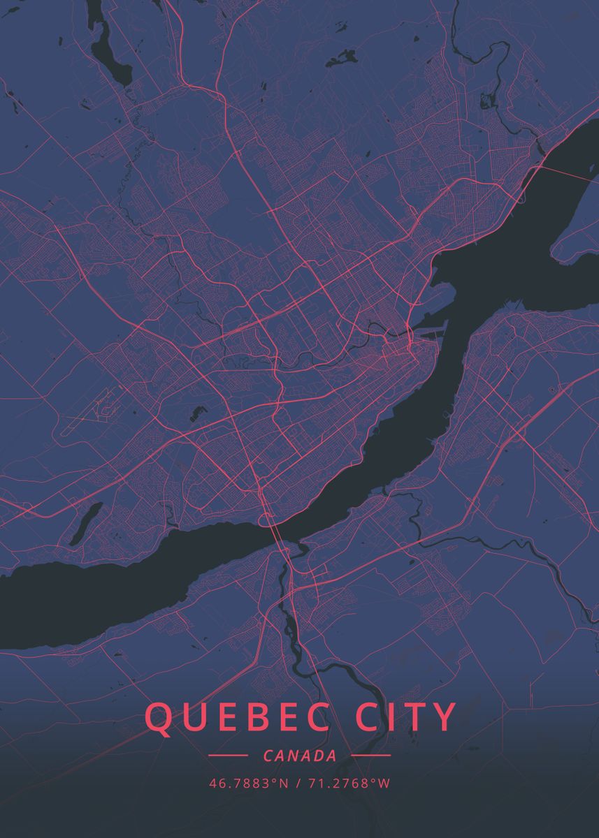 'Quebec City Canada' Poster by Designer Map Art | Displate