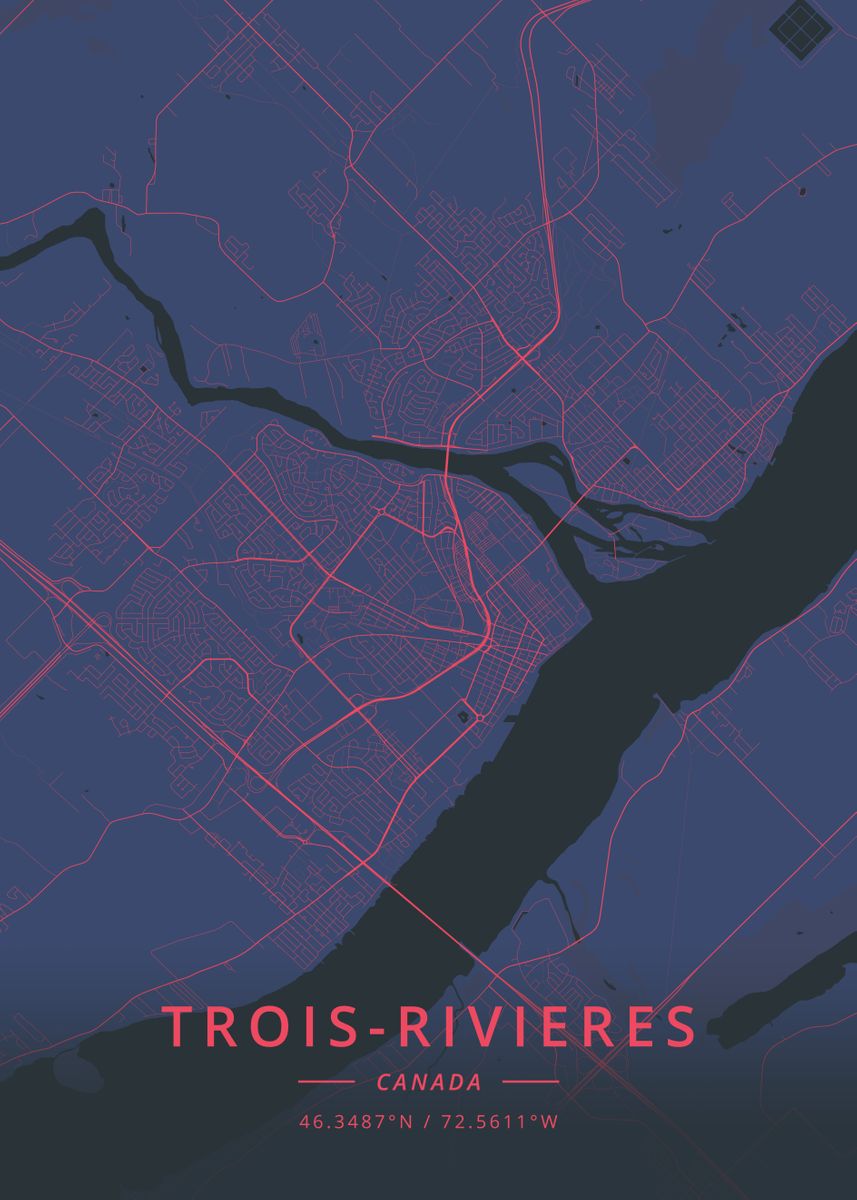 'TroisRivieres Canada' Poster, picture, metal print, paint by Designer ...