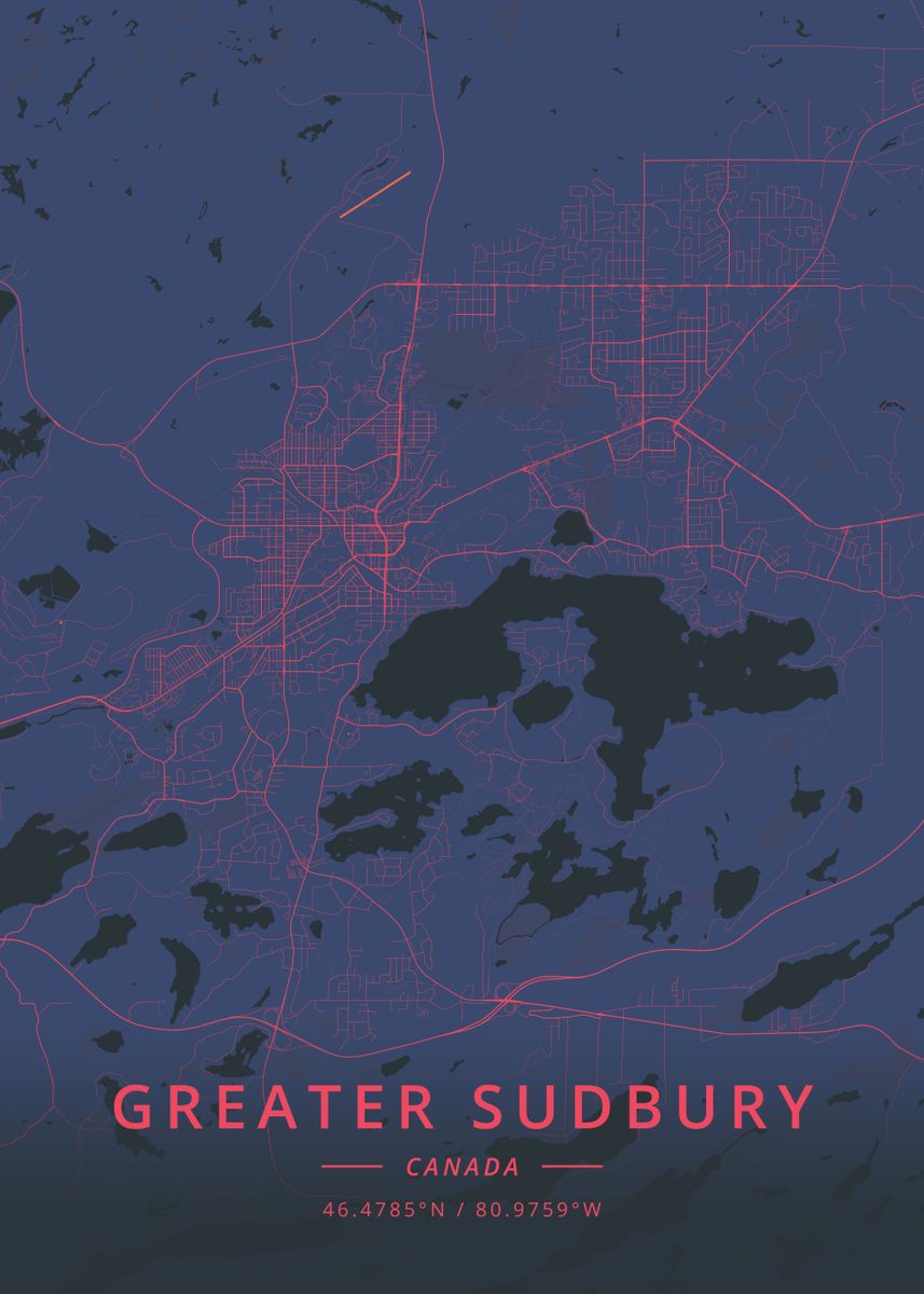 'Greater Sudbury Canada' Poster, picture, metal print, paint by ...