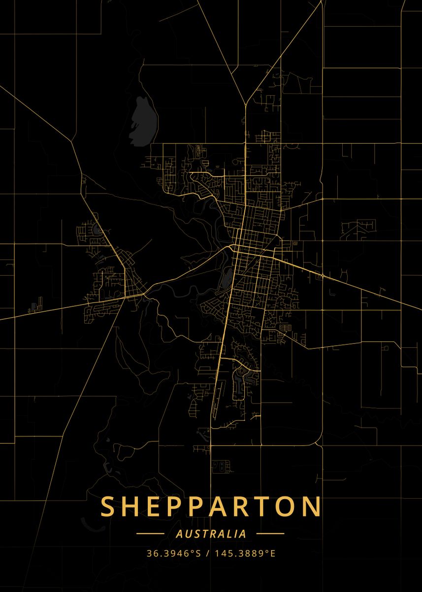 'Shepparton Australia' Poster by Designer Map Art | Displate