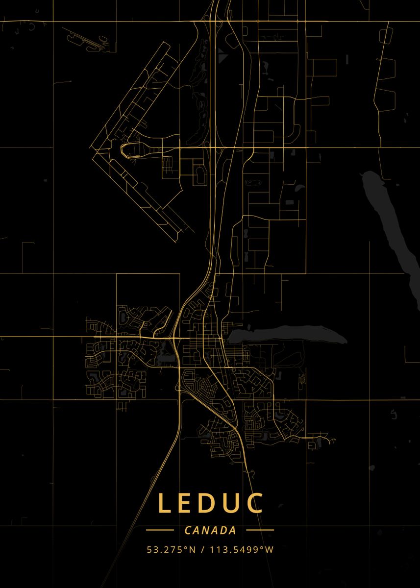 'Leduc Canada' Poster, picture, metal print, paint by Designer Map Art ...