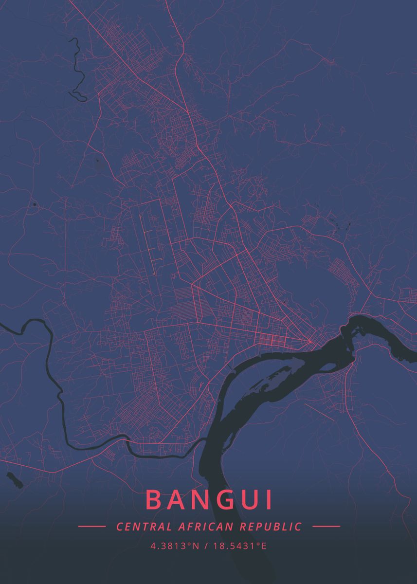 'Bangui Central African Rep' Poster, picture, metal print, paint by ...