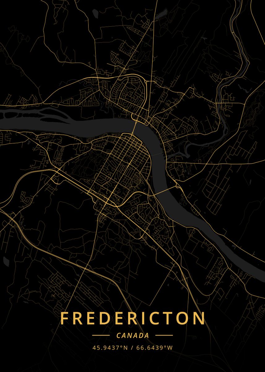 'Fredericton Canada' Poster by Designer Map Art | Displate