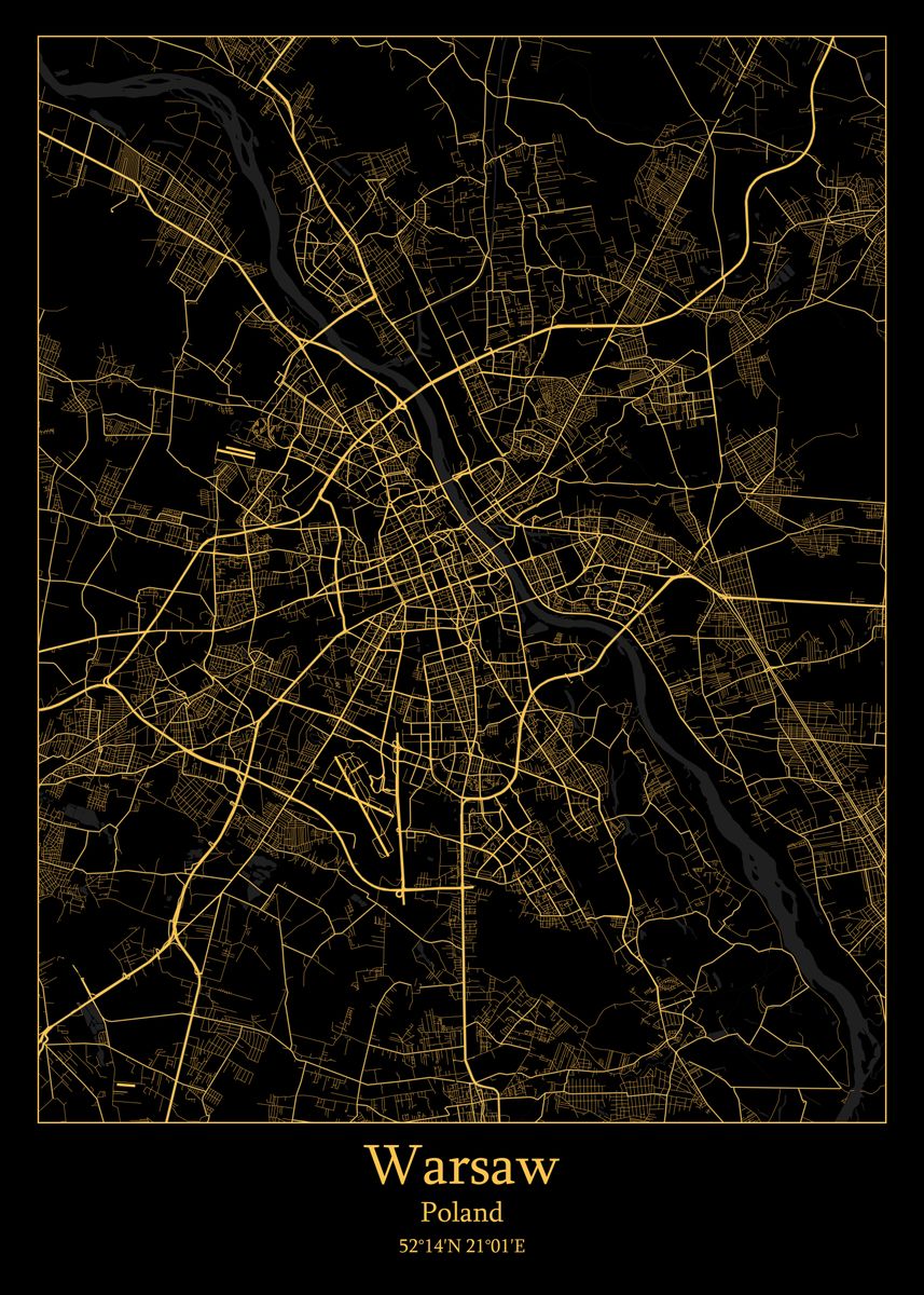 'Warsaw Poland' Poster by Iwoko | Displate